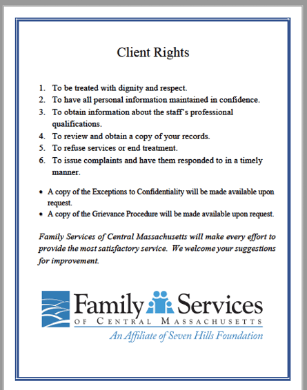 Family Services of Central Massachusetts - Seven Hills Foundation