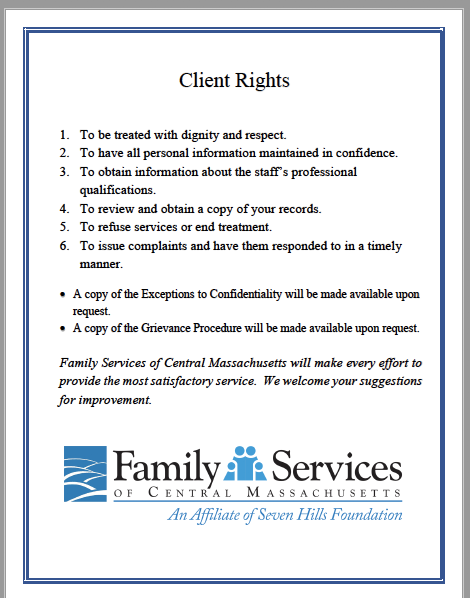 Family Services of Central Massachusetts - Seven Hills Foundation
